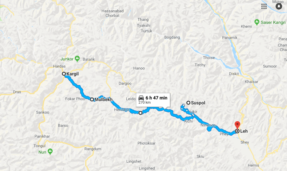 Leh Ladakh Maps : Detailed Road Maps Of Ladakh