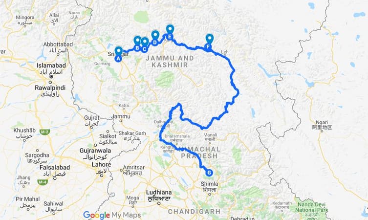Leh Ladakh Maps : Detailed Road Maps Of Ladakh